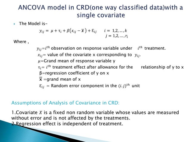 Basic Concepts of Split-Plot Design,Analysis Of Covariance(ANCOVA ...