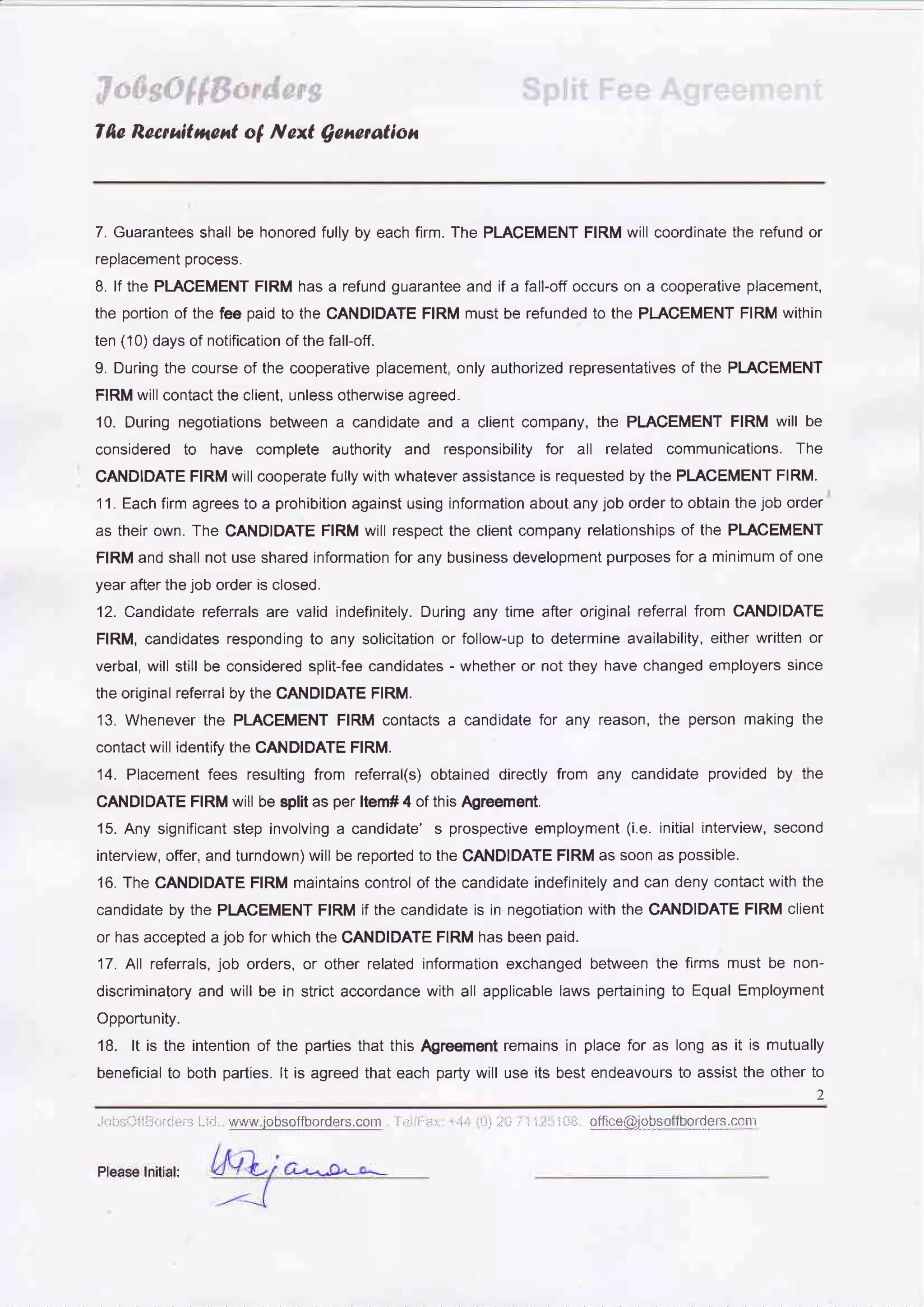 Split agreement | PDF