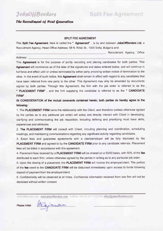 Split agreement | PDF
