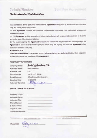 Split agreement | PDF