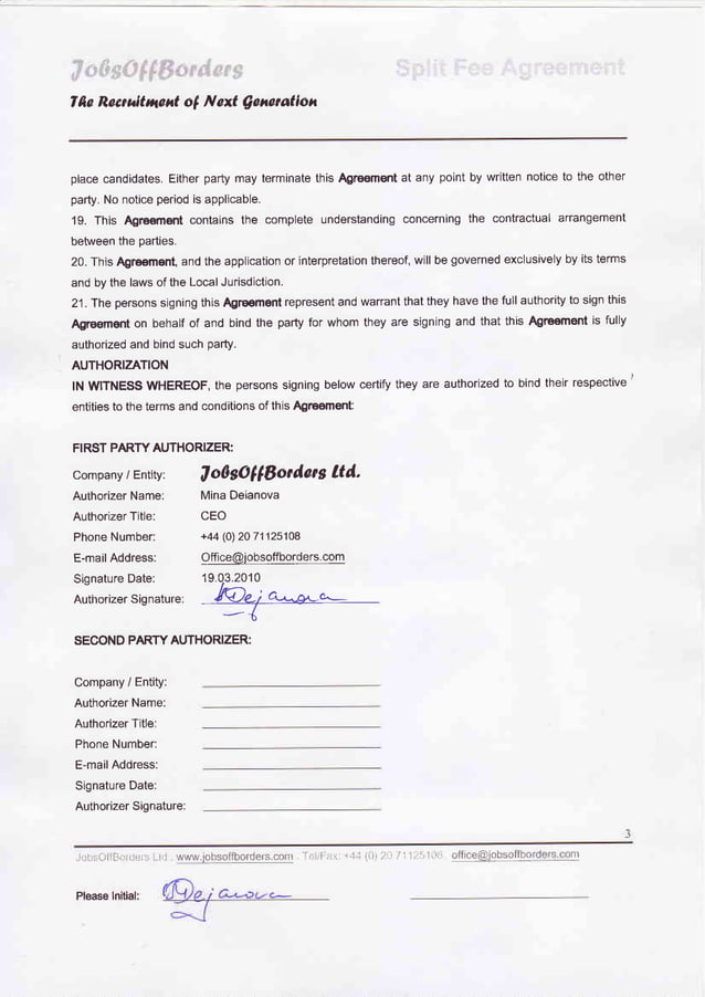 Split agreement | PDF