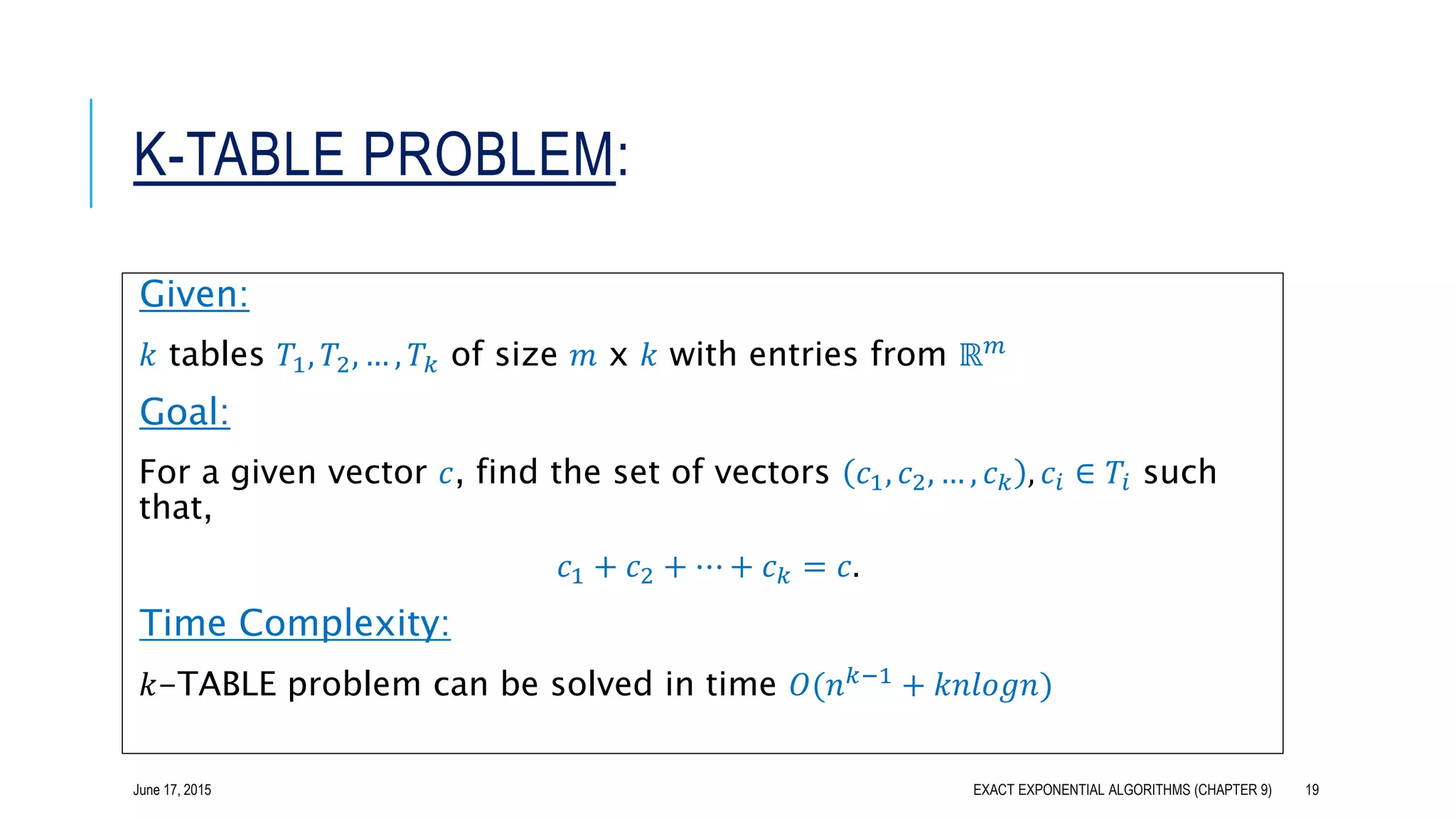 Split and list technique for solving hard problems | PPT