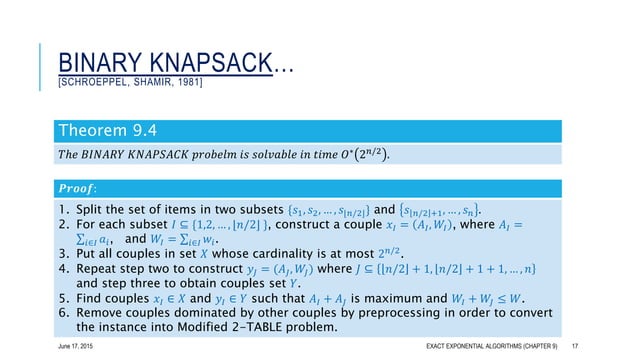 Split and list technique for solving hard problems | PPT