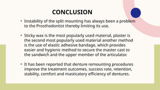 SPLIT CAST TECHNIQUE for complete denture mounting | PPTX