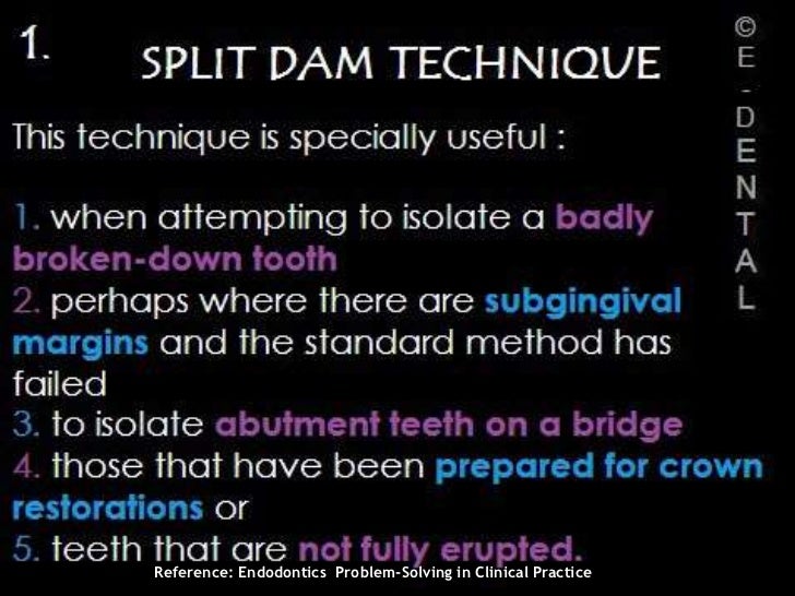 Split dam technique