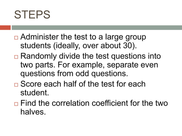 Reliability and its types: Split half method and test retest methods ...