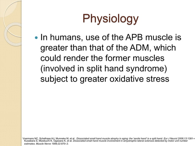 Split Hand Syndrome in Amyotrophic Lateral Sclerosis | PPTX