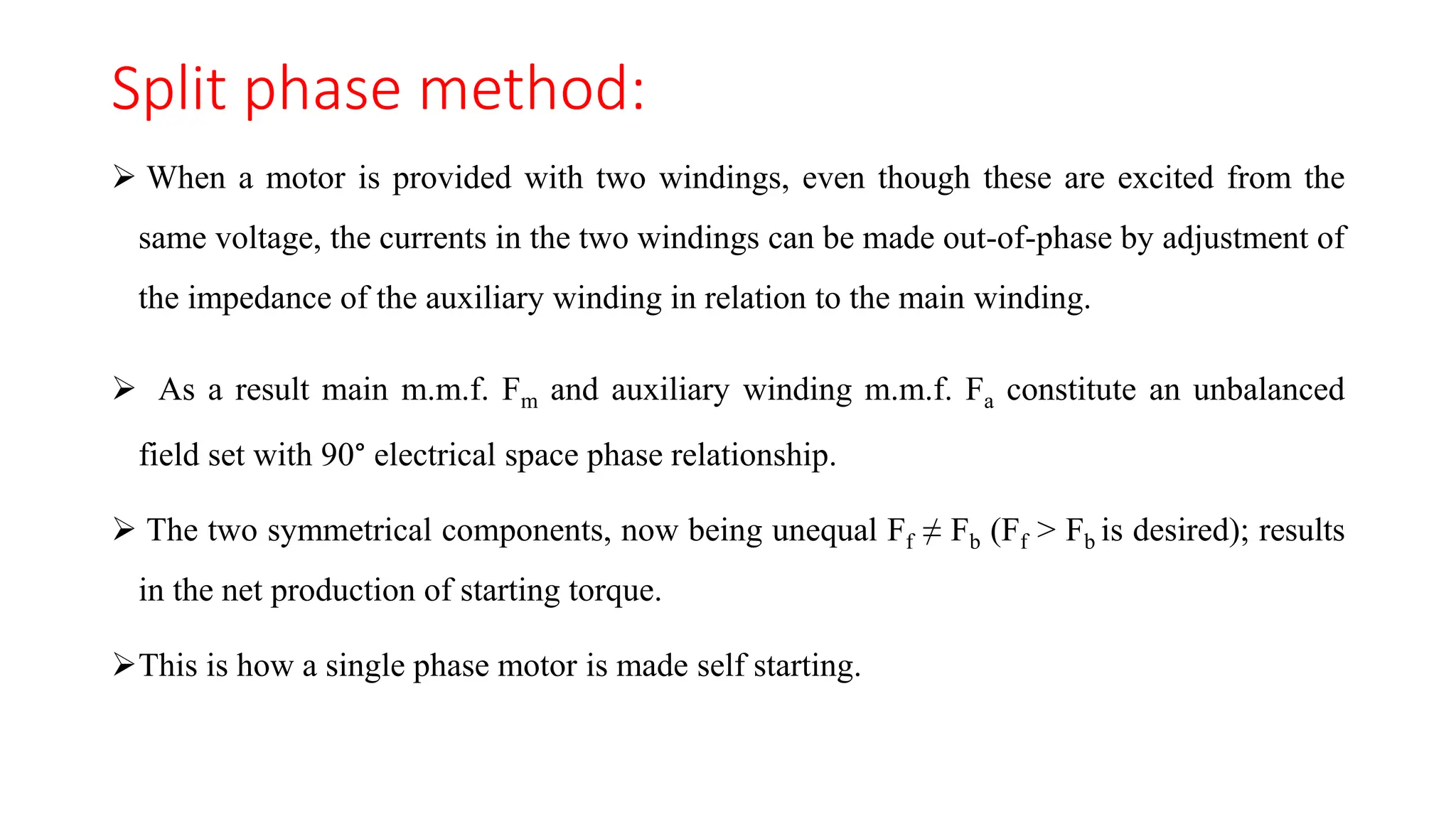 Split Phase Induction Motors Principle And Types Pptx Science