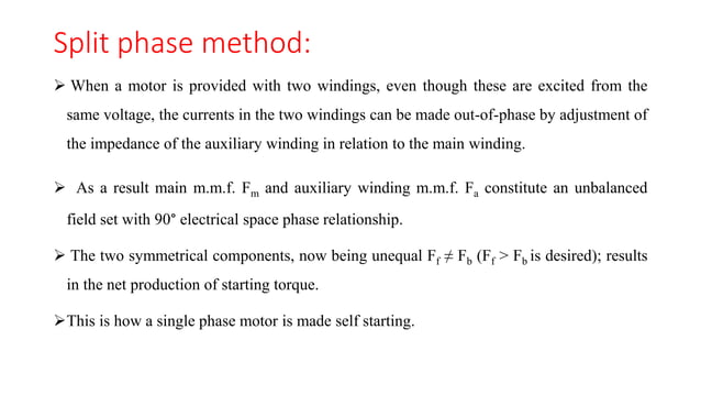 Split Phase Induction Motors - Principle and Types | PPTX | Science