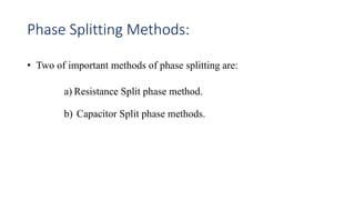 Split Phase Induction Motors - Principle and Types | PPTX