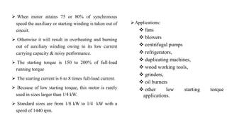 Split Phase Induction Motors - Principle and Types | PPTX