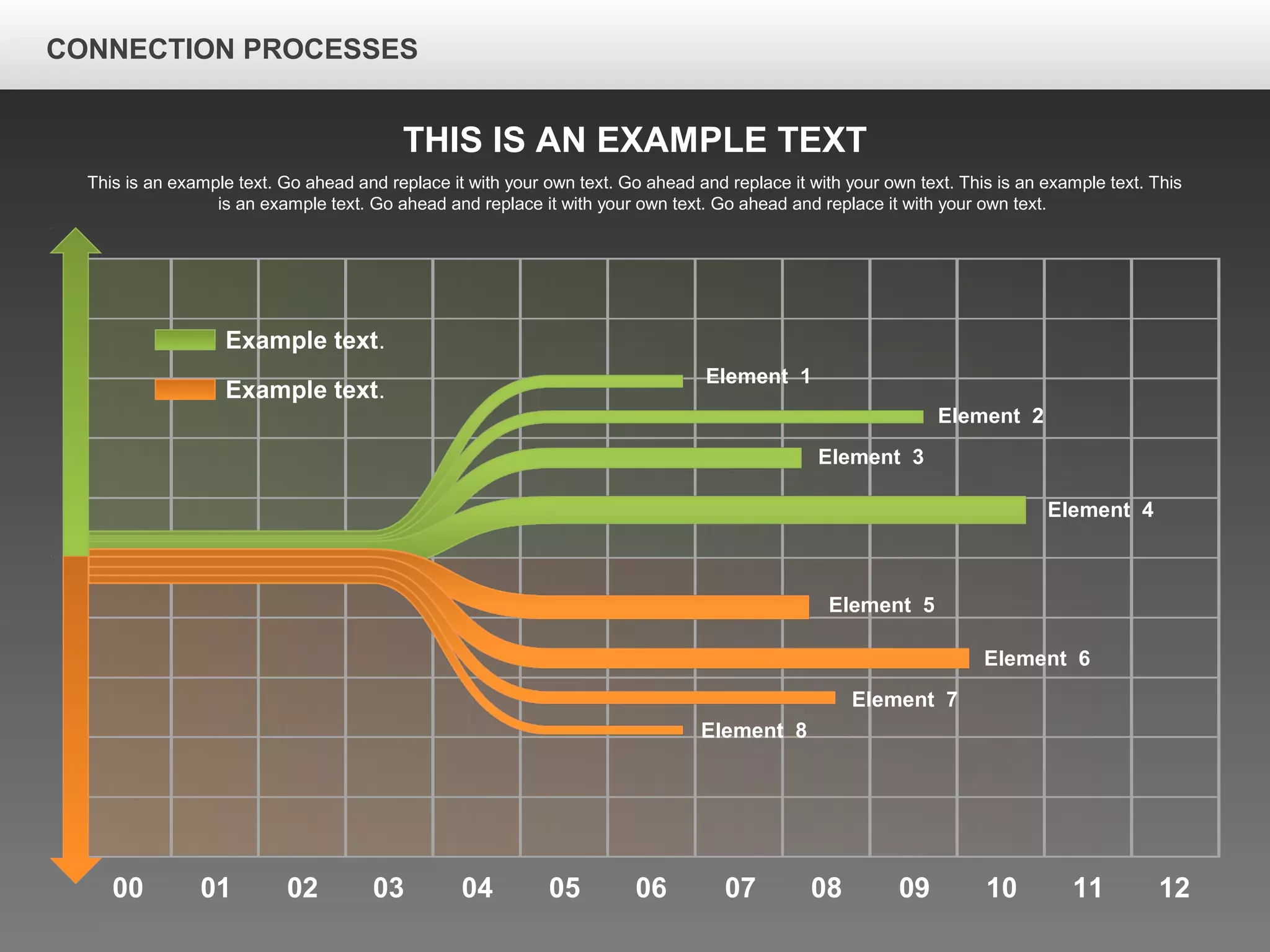 Split Process Tree Diagram for PowerPoint by PoweredTemplate.com