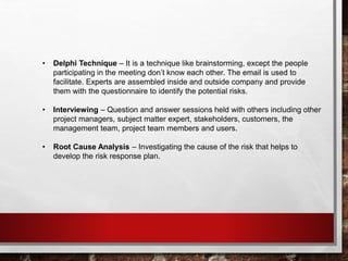 Analyzing And Managing Project Risk | PPT