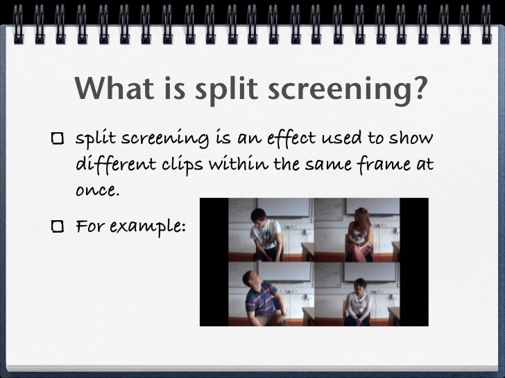 Split screen presentation