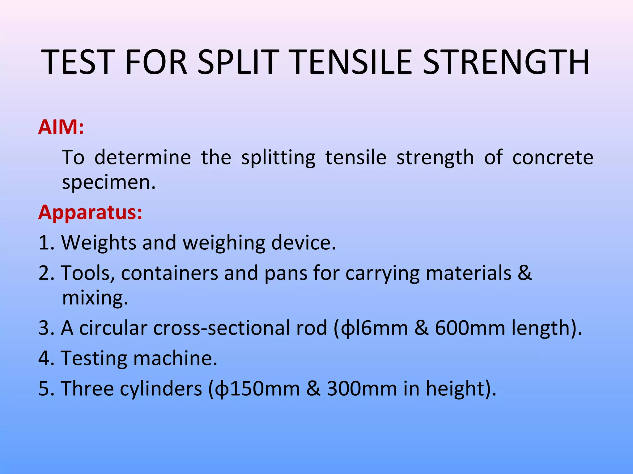 Split tensile strength in concrete | PPT