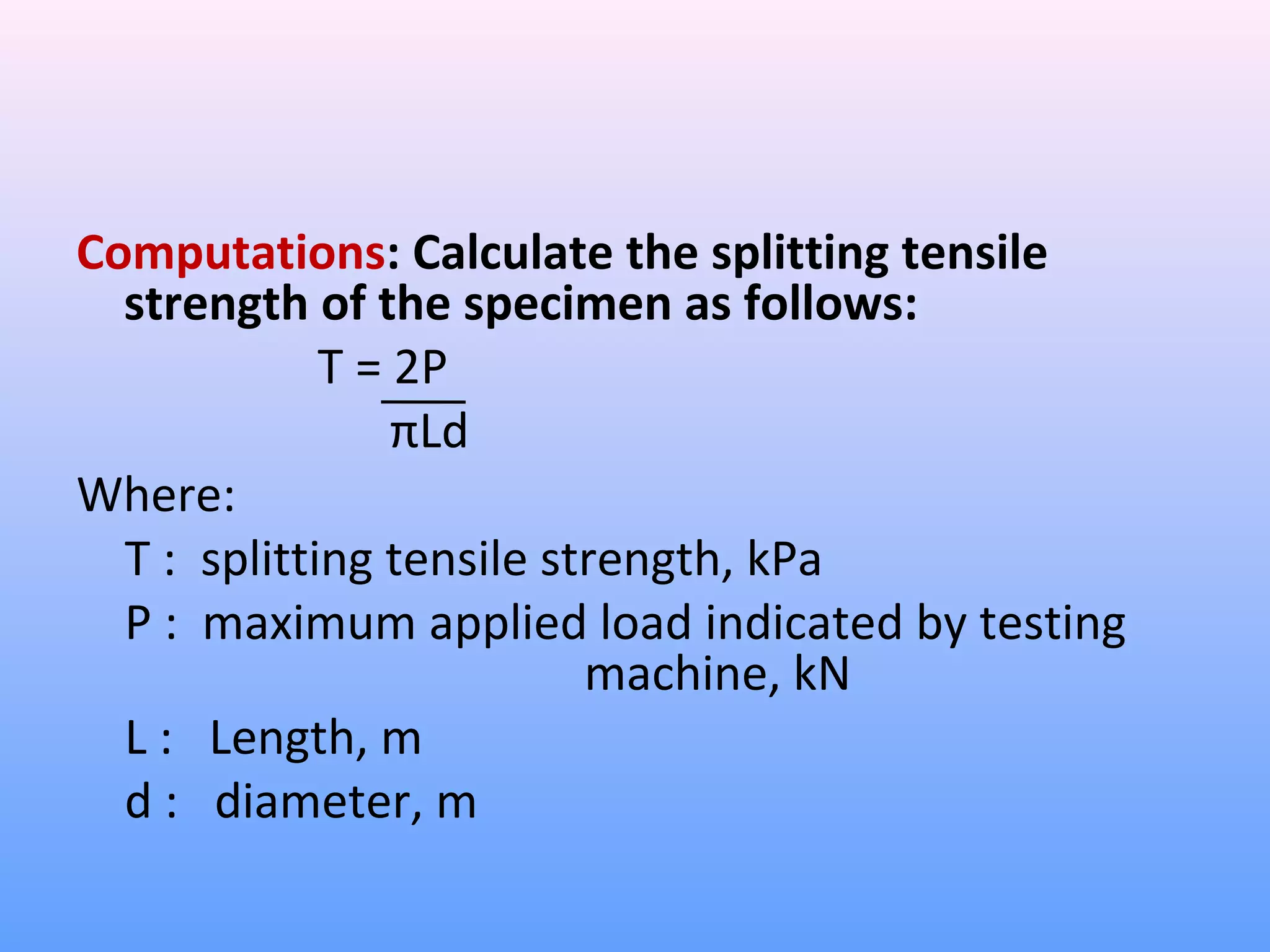 Split tensile strength in concrete | PPT