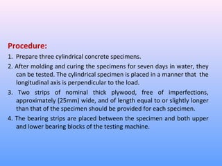 Split tensile strength in concrete | PPT | Free Download