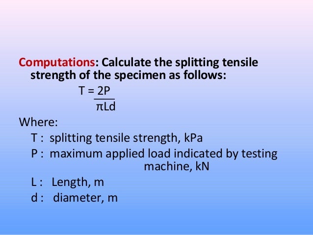 Split tensile strength in concrete