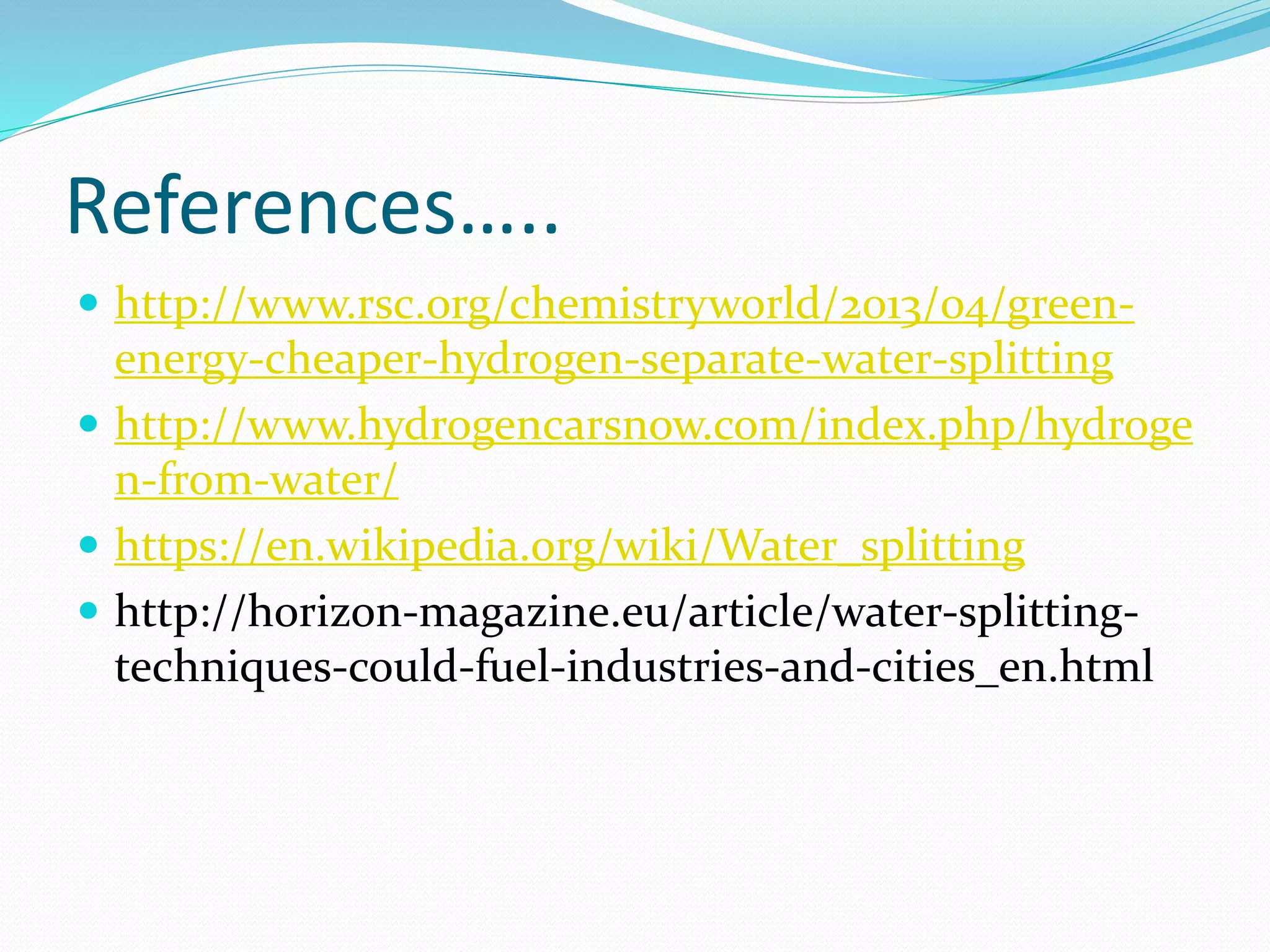 Splitting of water | PPTX