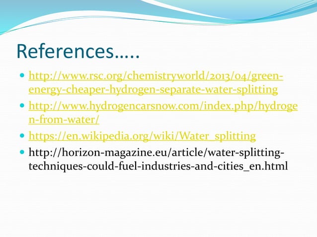 Splitting of water | PPTX | Chemistry | Science