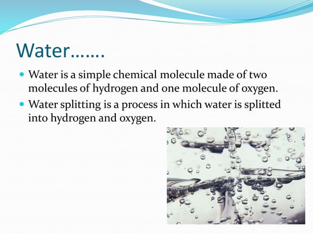 Splitting of water | PPTX | Chemistry | Science