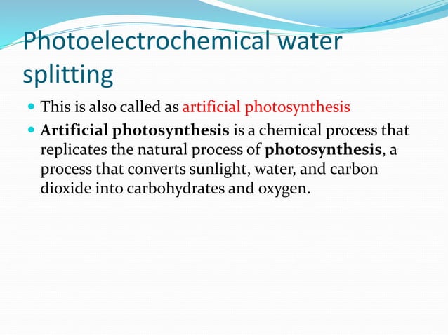 Splitting of water | PPTX | Chemistry | Science