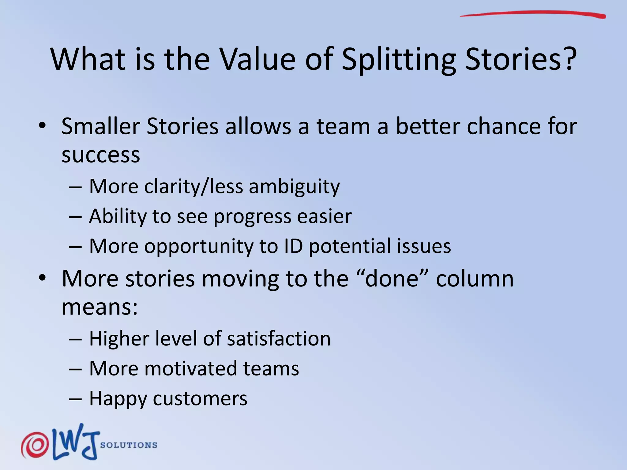 Splitting user stories | PPTX