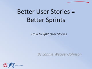 Splitting user stories | PPTX