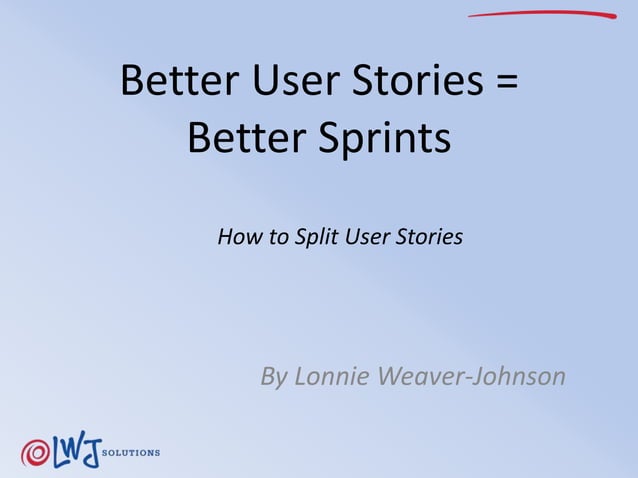 Splitting user stories | PPT