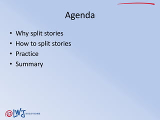 Splitting user stories | PPTX