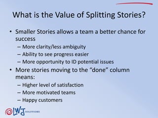 Splitting user stories | PPTX
