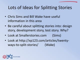 Splitting user stories | PPTX