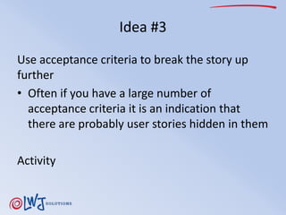 Splitting user stories | PPTX