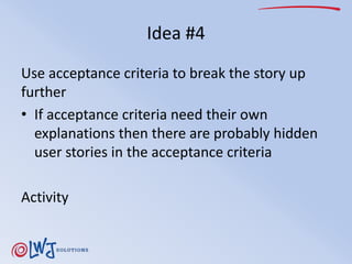 Splitting user stories | PPTX