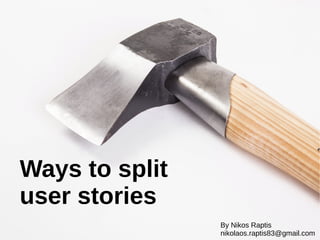 Ways to split user stories | ODP