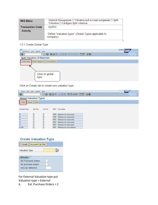 Split valuation activation | DOC