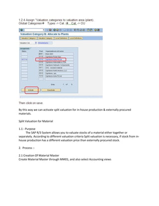 Split valuation activation | DOC