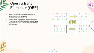 Pengenalan Sistem Persamaan Linear#AljabarLiner#Metode Numerik | PPTX
