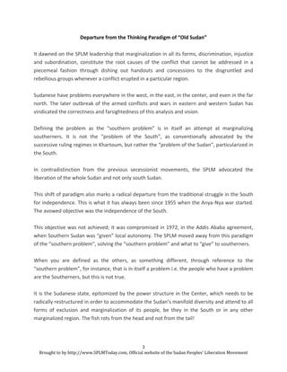 (South Sudan) SPLM Historical Background | PDF