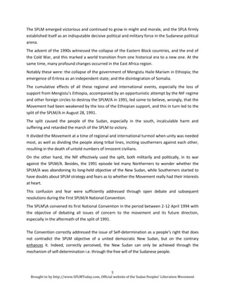 (South Sudan) SPLM Historical Background | PDF