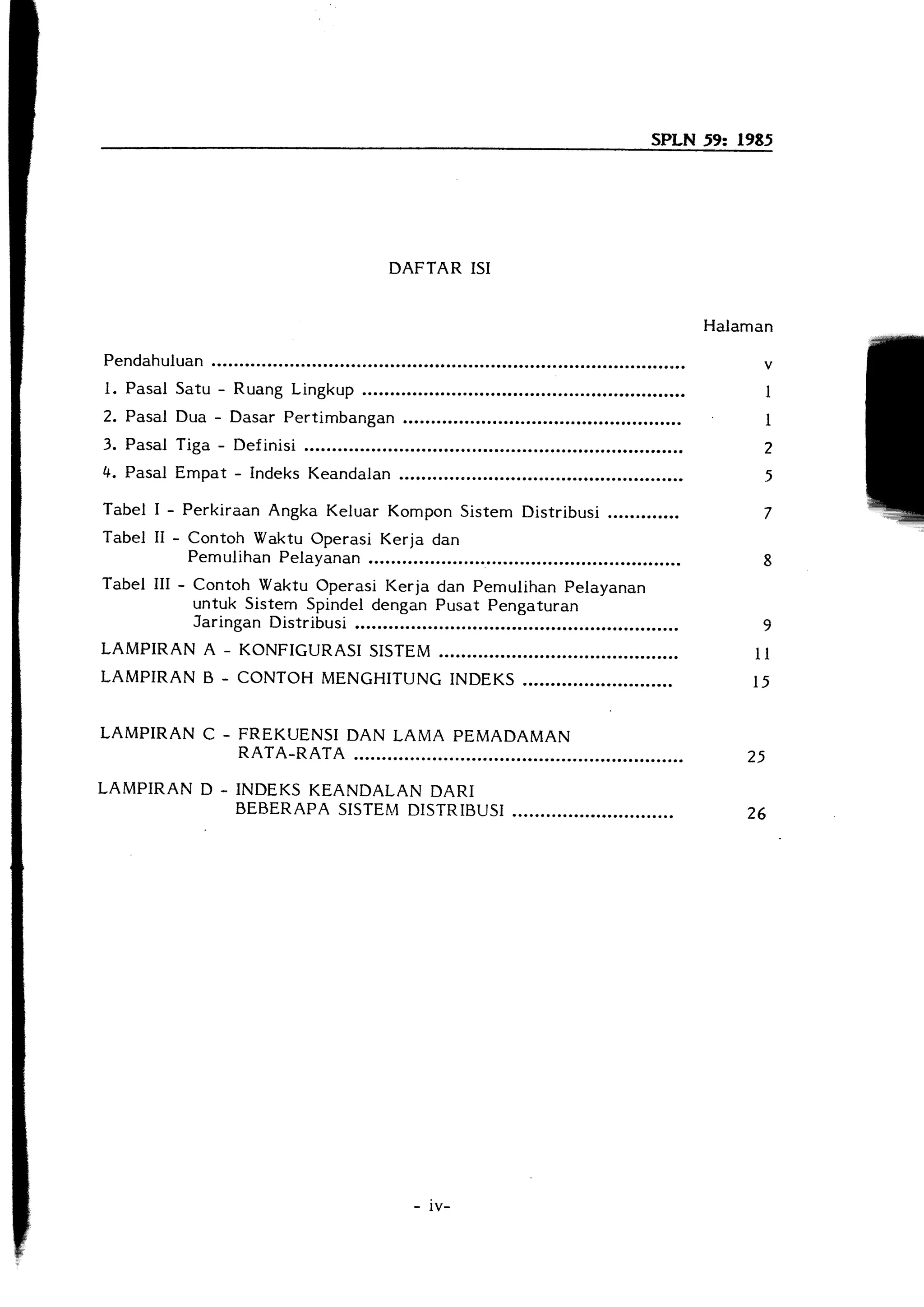 Spln 59 1985 keandalan 20 k v dan 6 kv | PDF