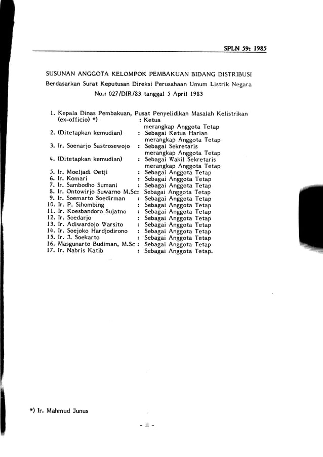 Spln 59 1985 keandalan 20 k v dan 6 kv | PDF