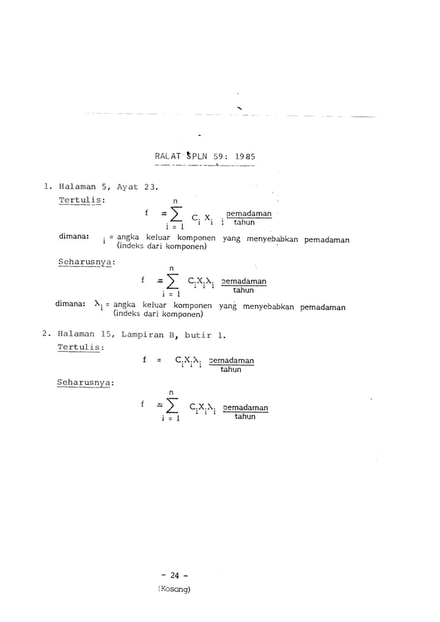Spln 59 1985 keandalan 20 k v dan 6 kv | PDF