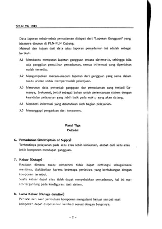 Spln 59 1985 keandalan 20 k v dan 6 kv | PDF
