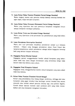 Spln 59 1985 keandalan 20 k v dan 6 kv | PDF