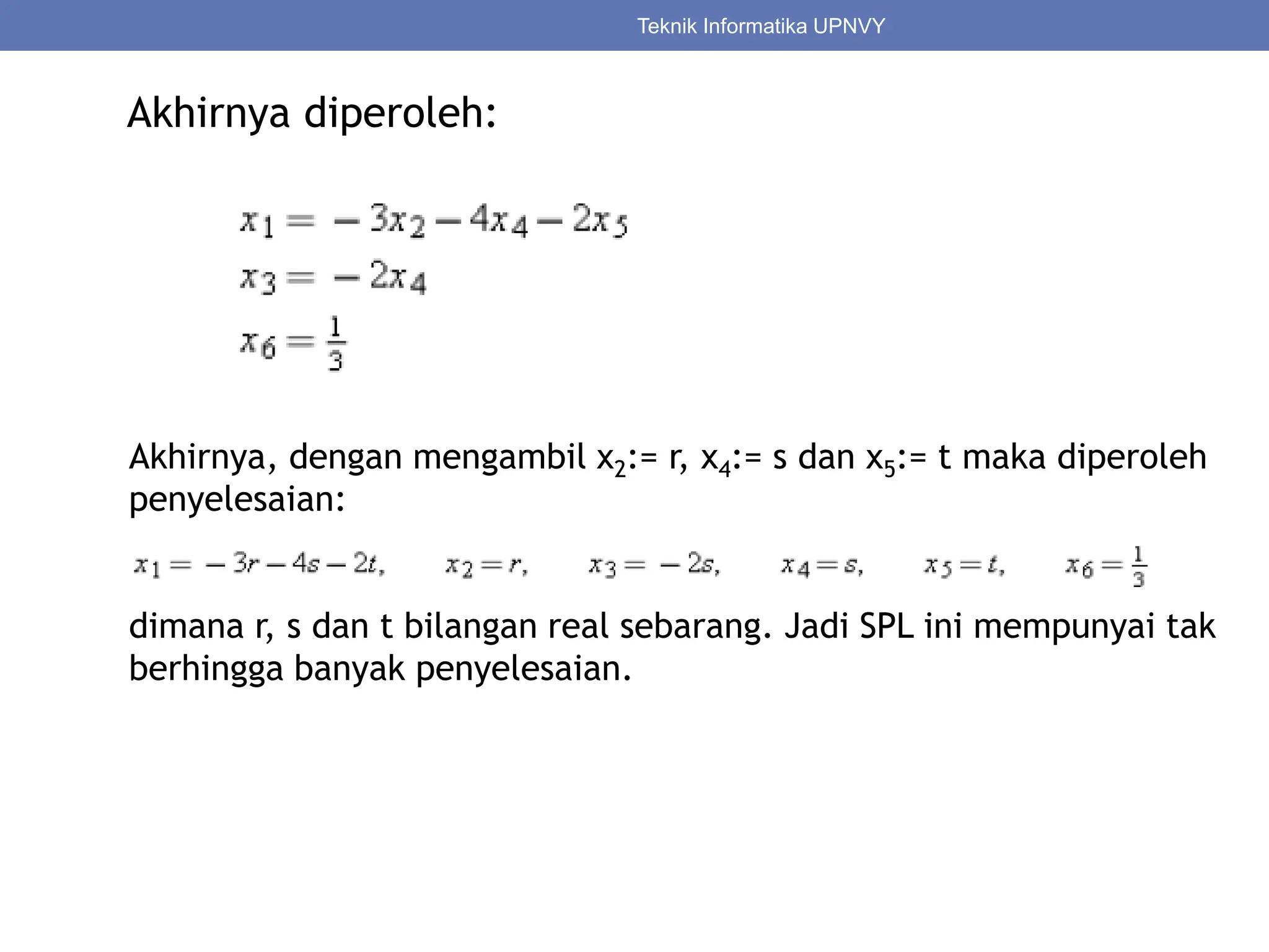 Sistem persamaan linear non homogen matriks | PDF
