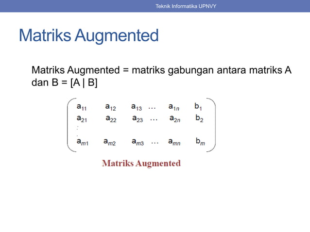 Sistem persamaan linear non homogen matriks | PDF