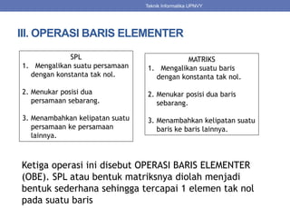 Sistem persamaan linear non homogen matriks | PDF