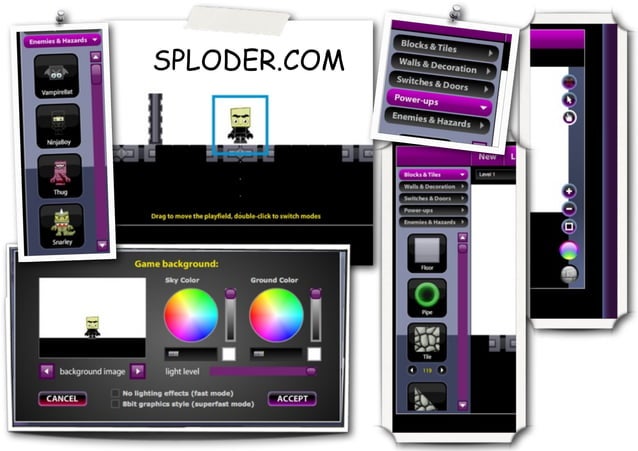 Sploder screen grabs | PPT