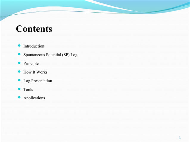 Spontaneous (SP) log | PPT | Chemistry | Science